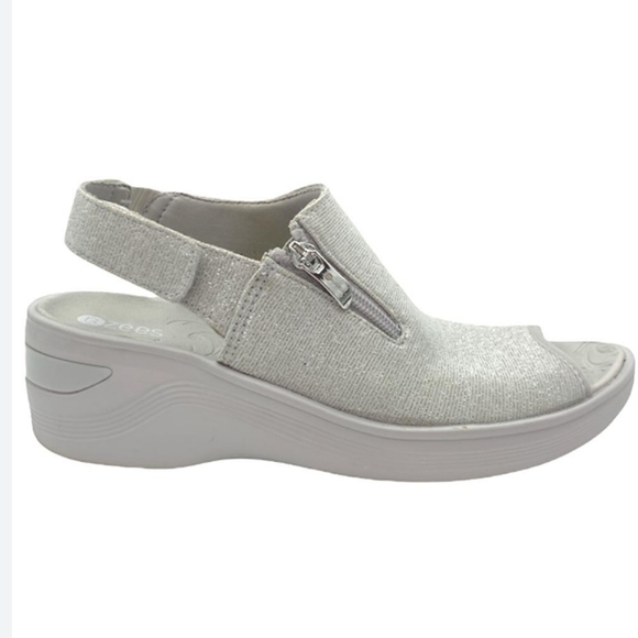 Bzees | Shoes | New Bzees Delicious Wedge Heel Sandals Washable Stretch ...